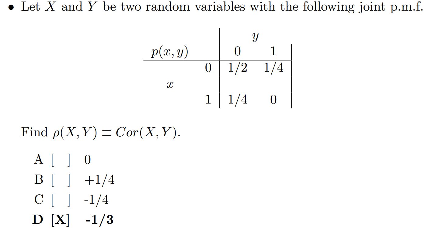 Solved - Let X and Y be two random variables with the | Chegg.com