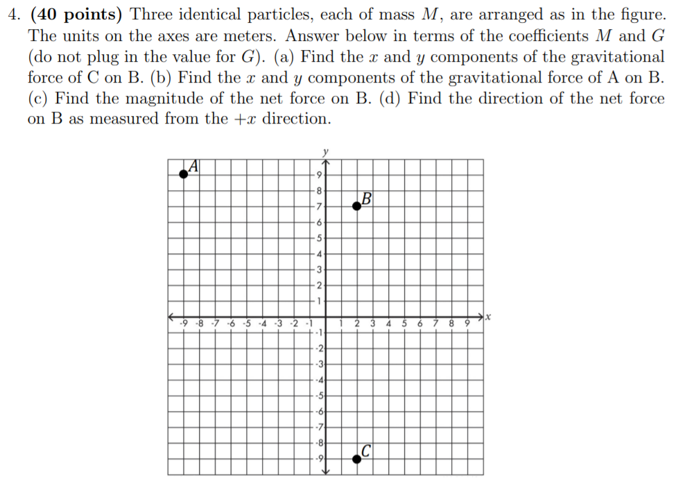 Solved 4. (40 points) Three identical particles, each of | Chegg.com