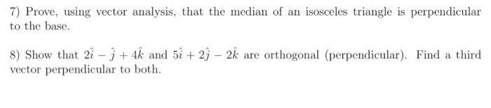 Solved Prove, using vector analysis, that the median of an | Chegg.com