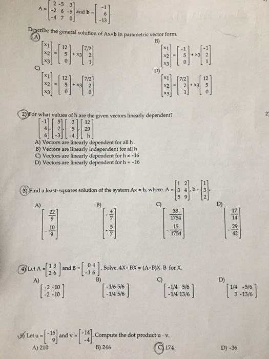 Solved Describe the general solution of AX = b in | Chegg.com