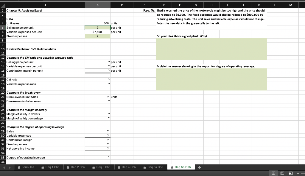 A B C D E F G H - J к L M N Name: G#: 1 Chapter 5: | Chegg.com