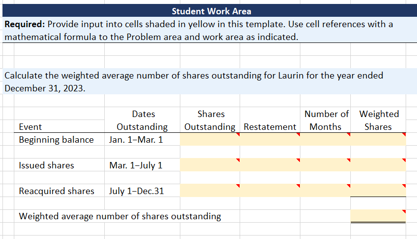 Solved Using Excel to Determine Weighted Average Number of | Chegg.com