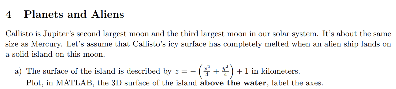 Solved 4 Planets and Aliens Callisto is Jupiter's second | Chegg.com
