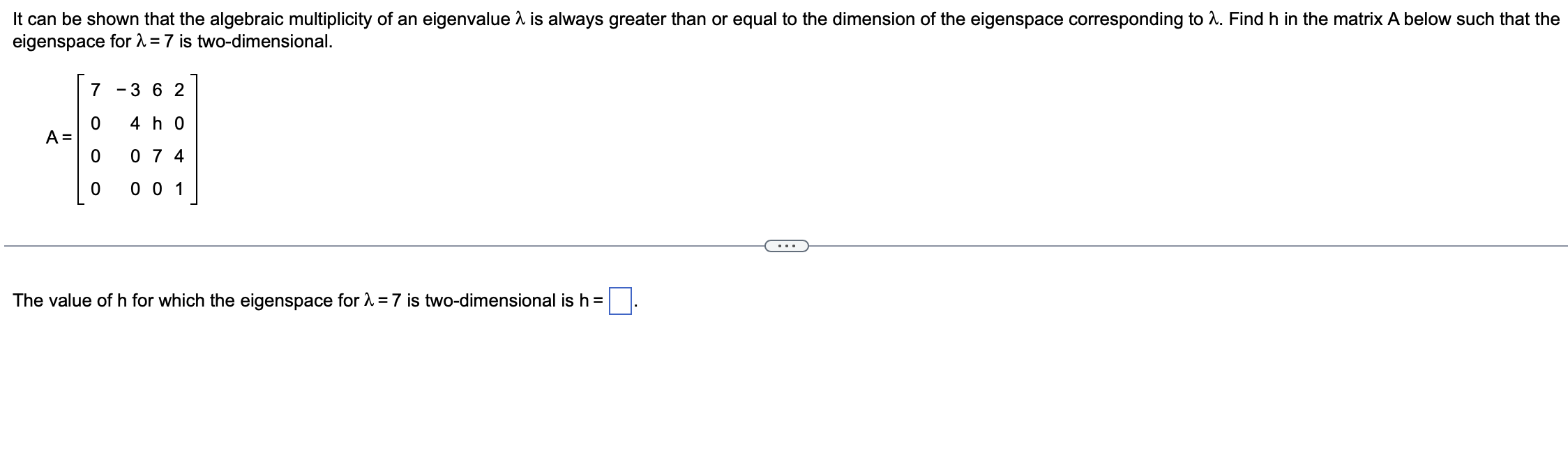 Solved It can be shown that the algebraic multiplicity of an | Chegg.com