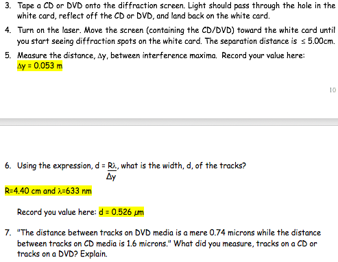 Solved Part 4: Measuring the Track Width of a CD or DVD A CD | Chegg.com
