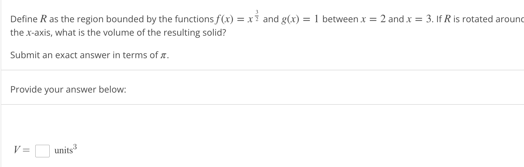 Solved Define R as the region bounded by the functions | Chegg.com