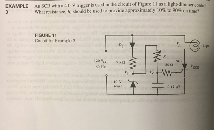 Solved EXAMPLE An SCR with a 4.0-V trigger is used in the | Chegg.com