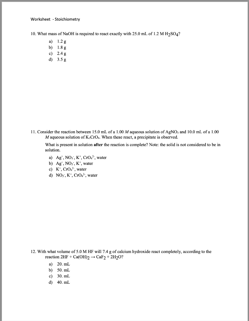Solved CHEM 100 Name Worksheet: Compositional Stoichiometry, | Chegg.com