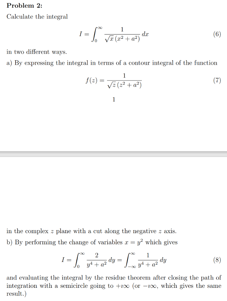 Solved Problem 2: Calculate the integral I= 1 volt tags die | Chegg.com
