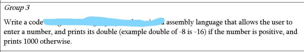 Solved Write a code in assembly language that allows the | Chegg.com