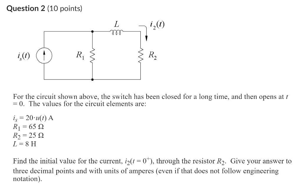 Question 2 10 Points For The Circuit Shown Above 