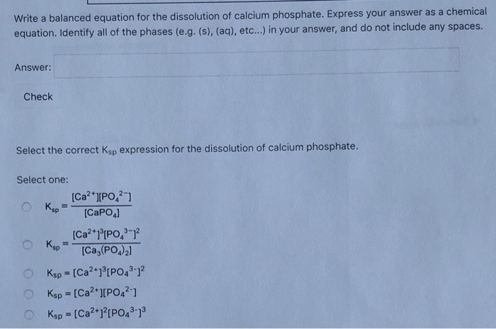 Solved Write a balanced equation for the dissolution of | Chegg.com