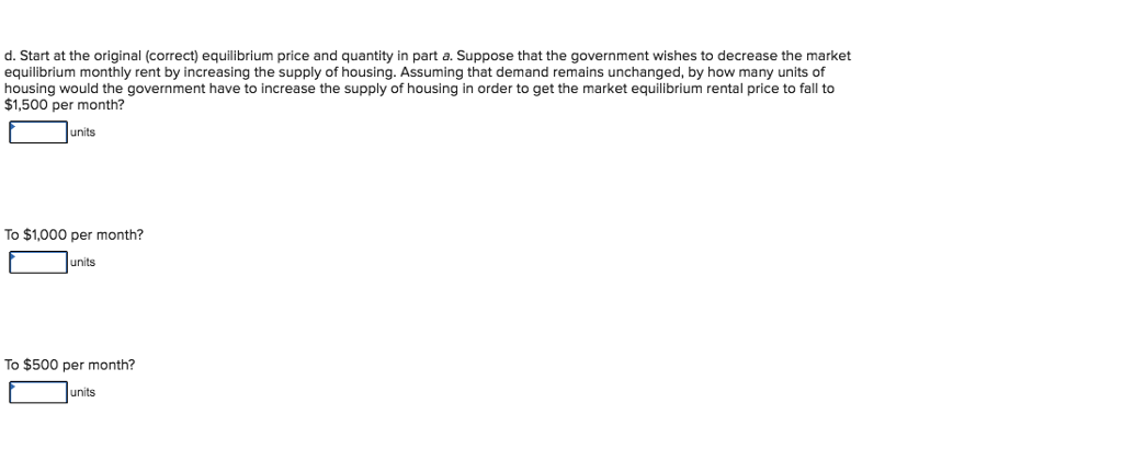 Solved d. Start at the original (correct) equilibrium price | Chegg.com