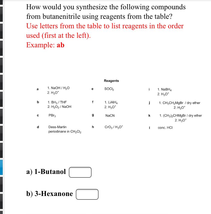 Solved How would you synthesize the following compounds from | Chegg.com
