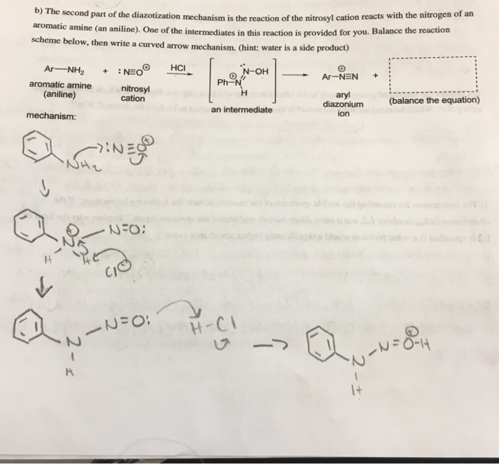 Solved second part of the diazotization mechanism is the | Chegg.com