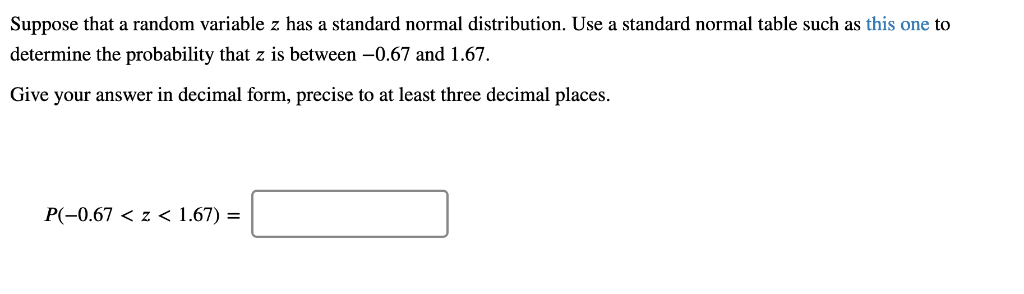 Solved Suppose that a random variable z has a standard | Chegg.com