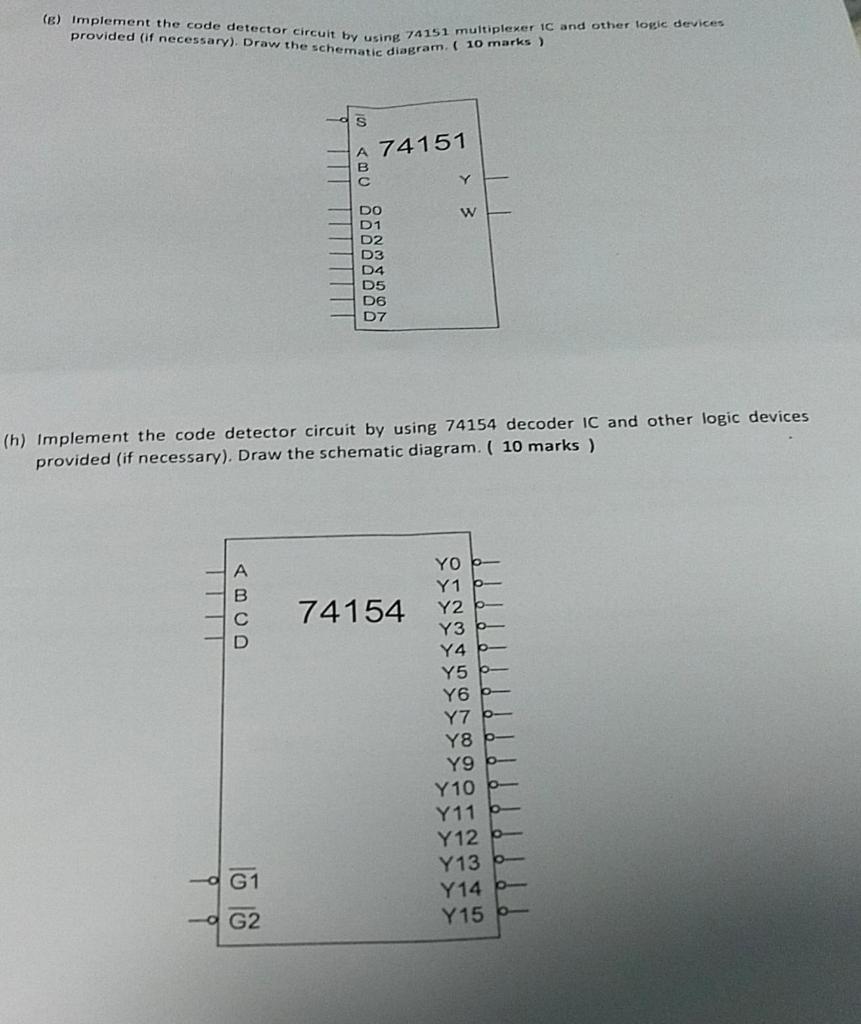 Solved Combinational Logic Design A four-bit code detector | Chegg.com