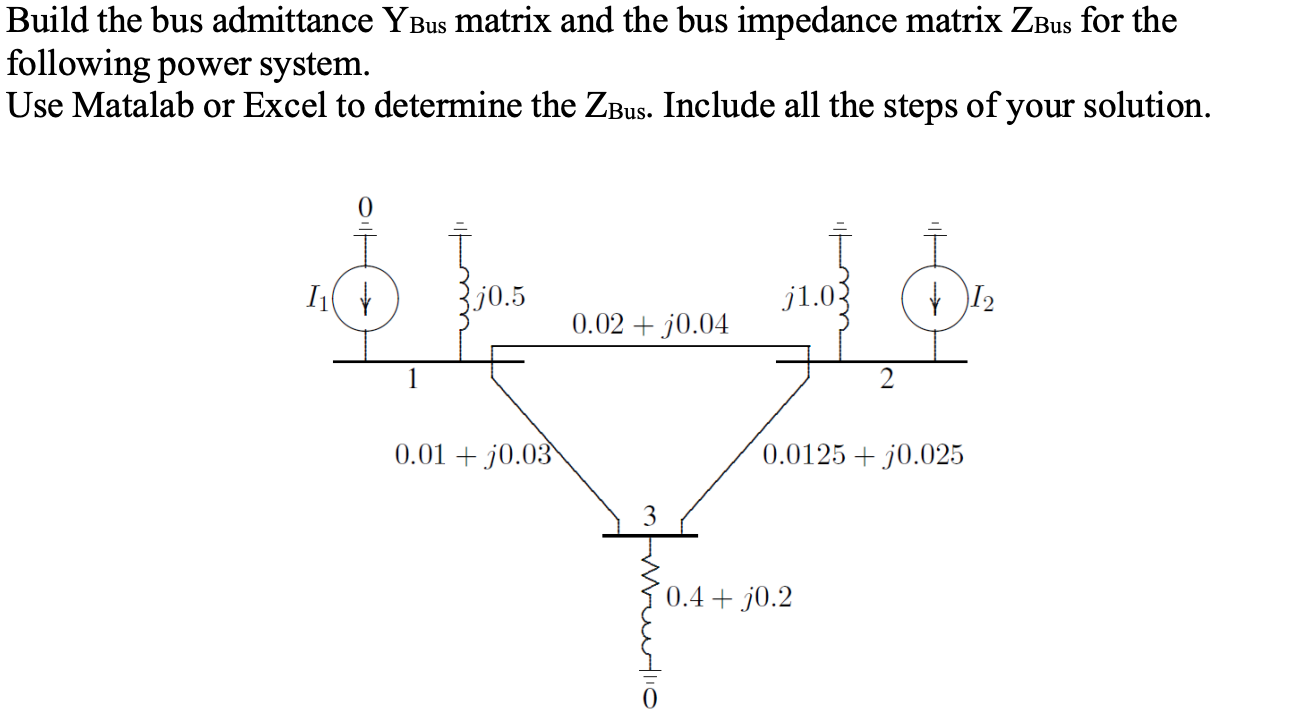 Solved Build the bus admittance Y Bus matrix and the bus | Chegg.com