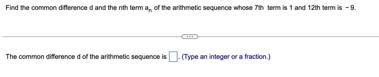 Solved Find the common difference d ﻿and the nth term an ﻿of | Chegg.com