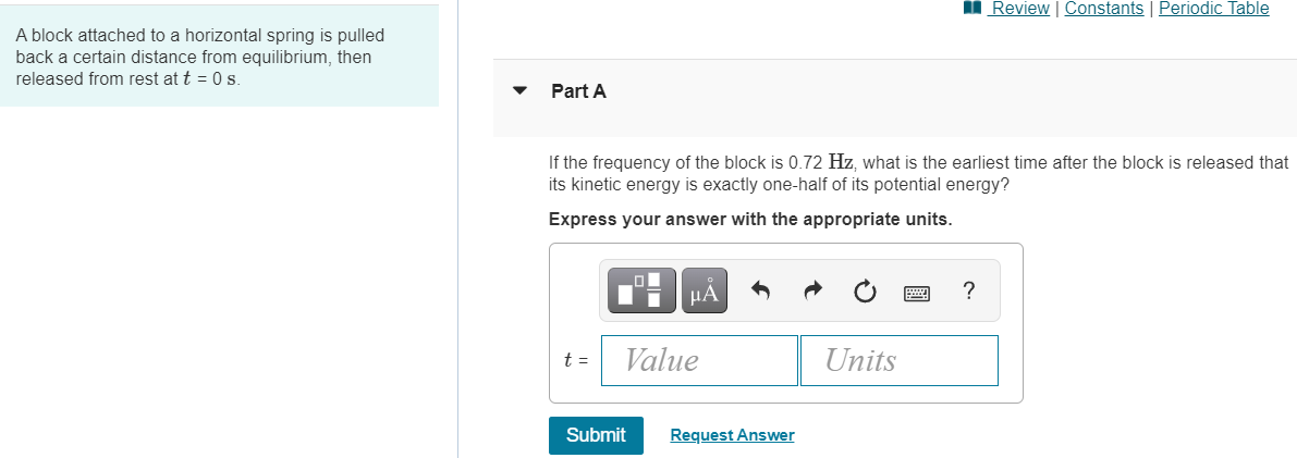 Solved A Review Constants Periodic Table A block attached to | Chegg.com