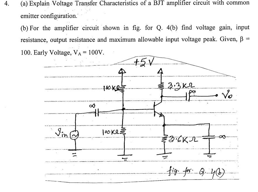 Solved (a) Explain Voltage Transfer Characteristics of a BJT | Chegg.com