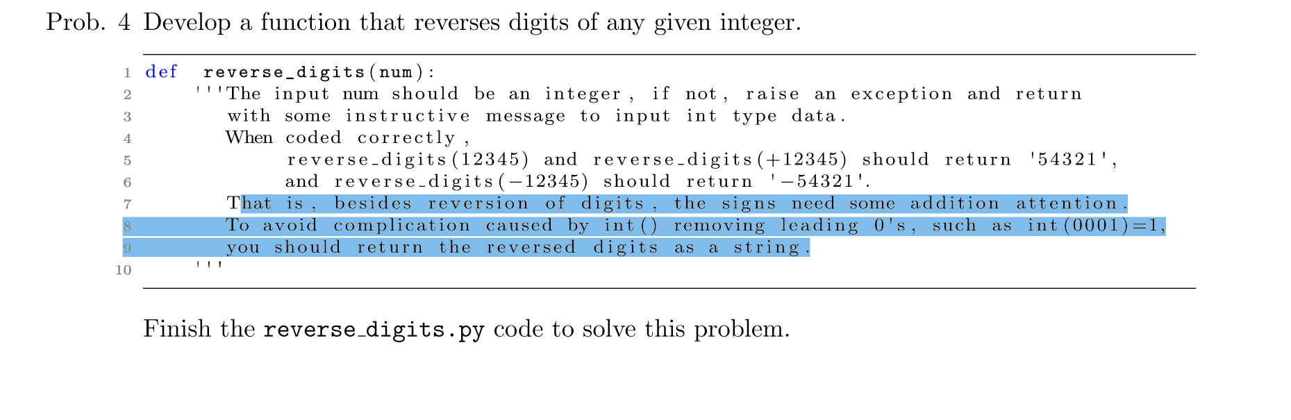 Solved Prob 4 Develop A Function That Reverses Digits Of