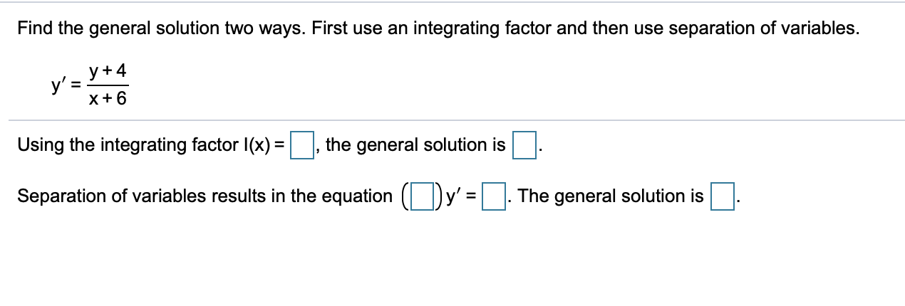 Solved Find the general solution two ways. First use an | Chegg.com