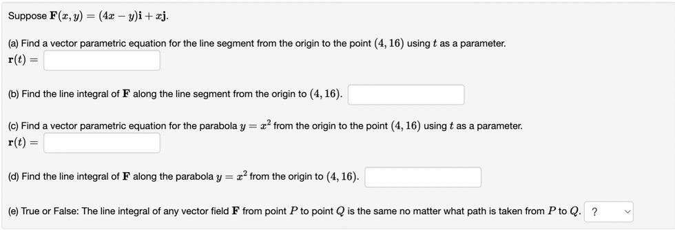 Solved Suppose F(x,y)=(4x−y)i+xj. (a) Find a vector | Chegg.com