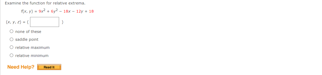 Solved 1) Identify any extrema of the function by | Chegg.com