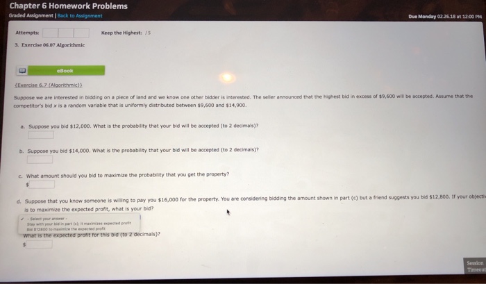 Solved Chapter 6 Homework Problems Graded Assignment | Back | Chegg.com Solved Chapter 6 Homework Problems Graded Assignment | Back | Chegg.com