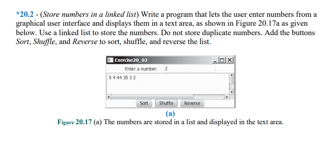 Solved *20.2 - (Store numbers in a linked list) Write a | Chegg.com