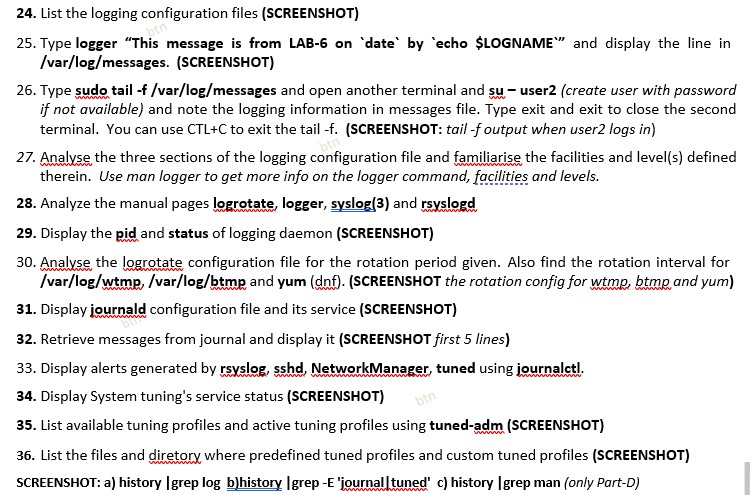Solved 24. List the logging configuration files (SCREENSHOT) | Chegg.com