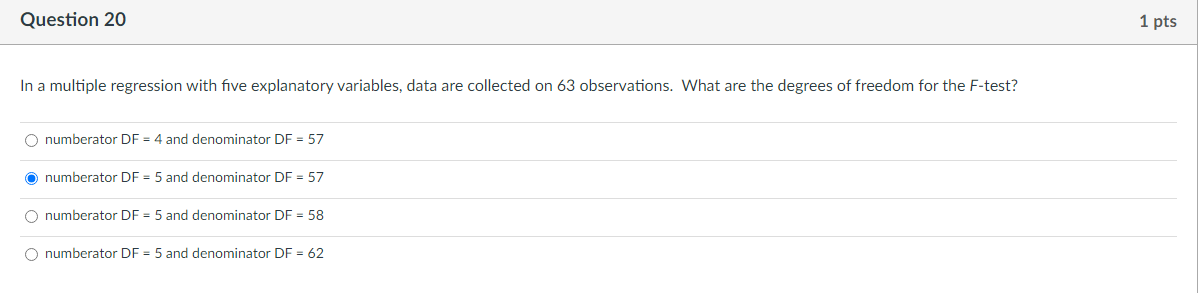 Solved In a multiple regression with five explanatory | Chegg.com