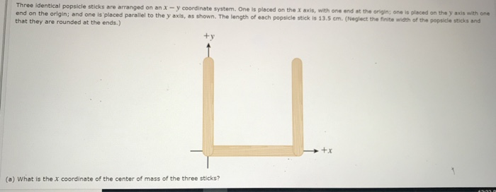 Solved Three identical popsicle sticks are arranged on an x | Chegg.com
