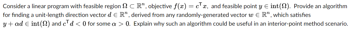 Solved Consider a linear program with feasible region Ω⊂Rn, | Chegg.com