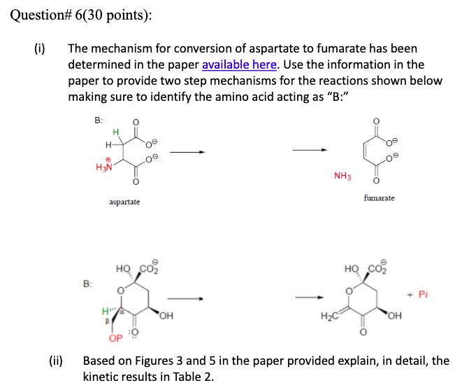 Solved I) The mechanism for conversion of aspartate to | Chegg.com