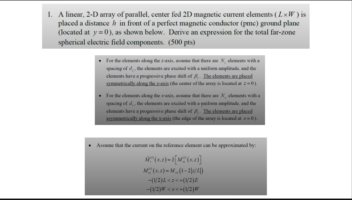 Solved L×W hy=0 z-axis, assume that there are N: ﻿elements | Chegg.com