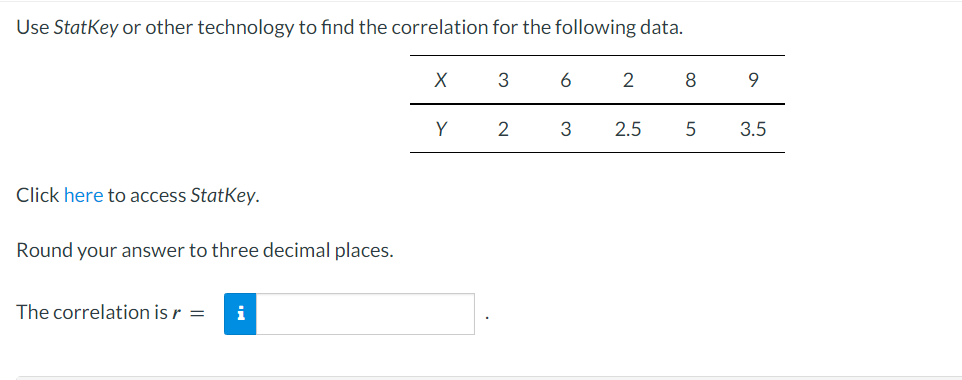 Solved Use StatKey or other technology to find the | Chegg.com