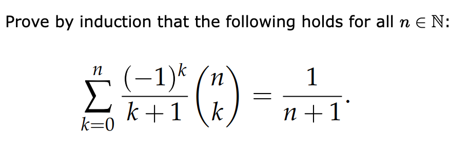 Solved Prove by induction that the following holds for all | Chegg.com