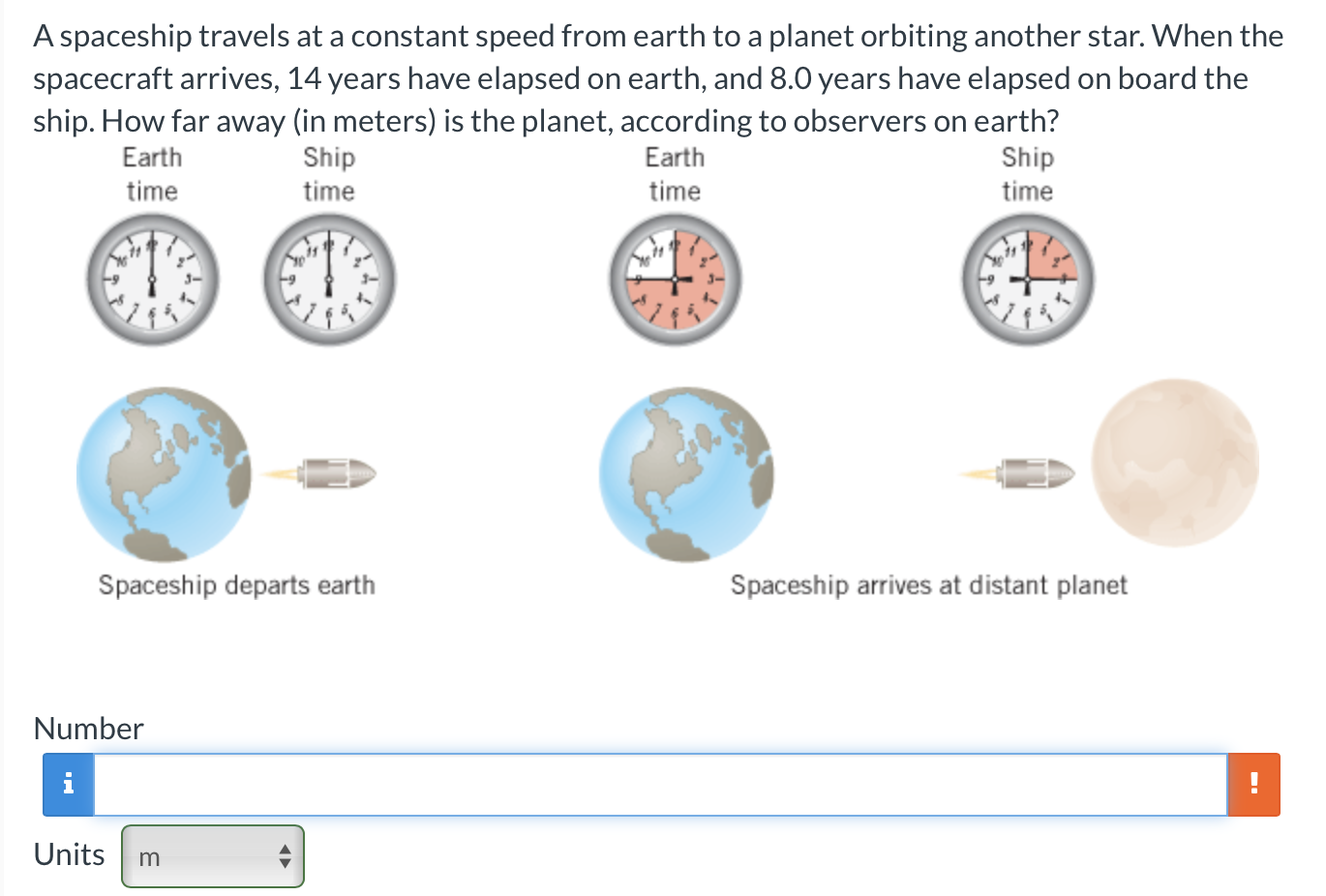 Solved A spaceship travels at a constant speed from earth to | Chegg.com