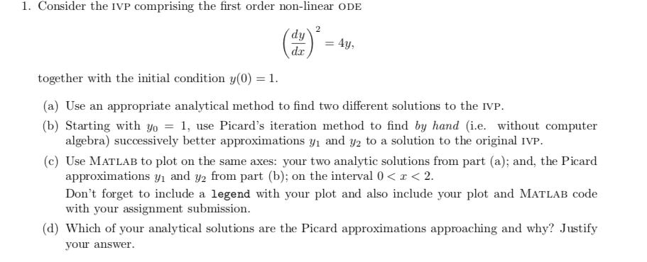 Solved Consider the ivp comprising the first | Chegg.com