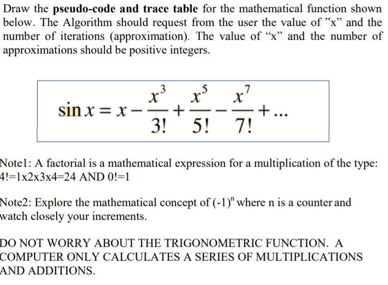 Solved Draw the flowchart and trace table for the | Chegg.com