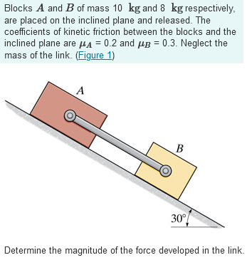 Solved Blocks A and B of mass 10 kg and 8 kg respectively, | Chegg.com