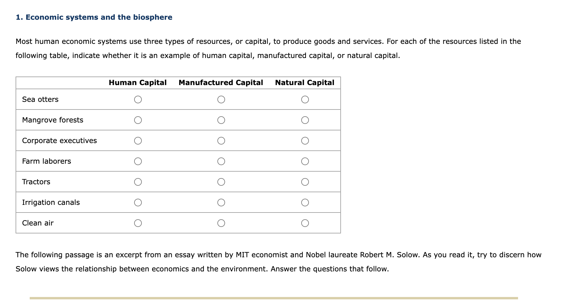 Solved Economic systems and the biosphereMost human economic | Chegg.com