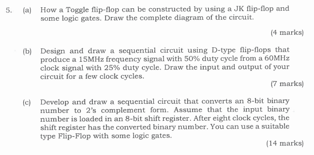 Solved (a) ﻿How a Toggle flip-flop can be constructed by | Chegg.com