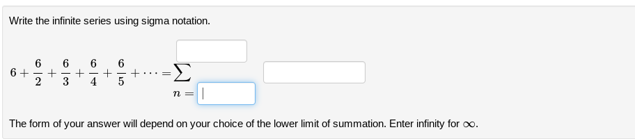 Solved Write the infinite series using sigma notation. | Chegg.com
