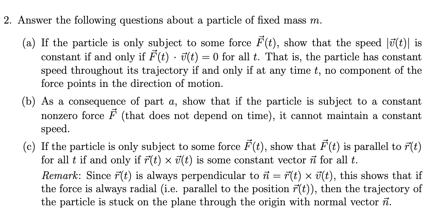 Solved 2. Answer the following questions about a particle of | Chegg.com