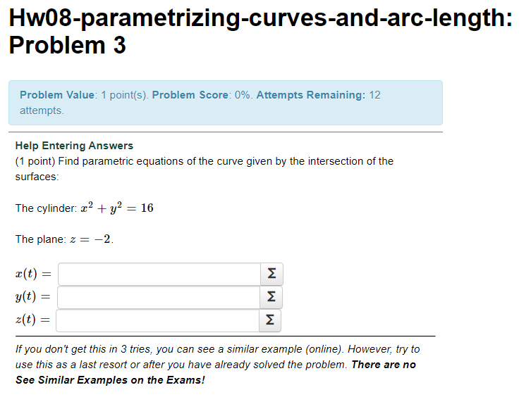 Hw08-parametrizing-curves-and-arc-ler Problem 4 | Chegg.com