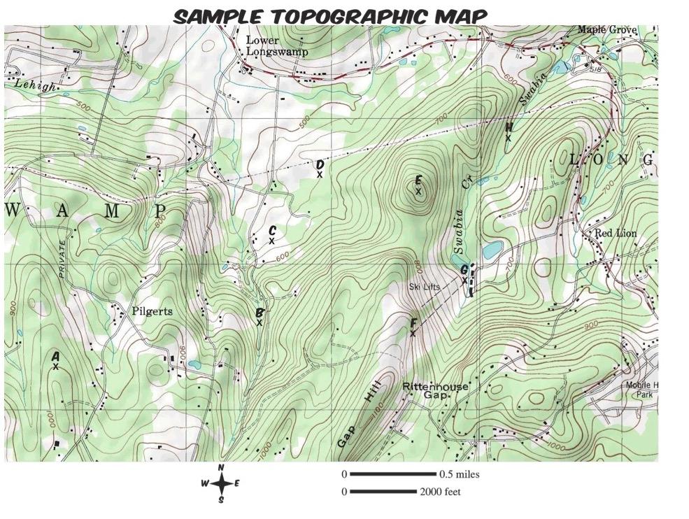 Solved Use the “Sample Topographic Map” and your | Chegg.com
