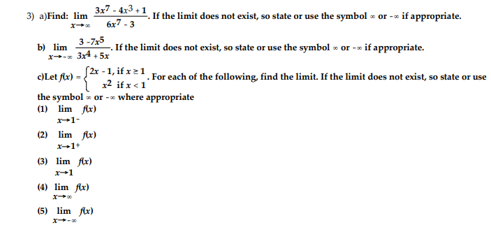 Solved Hello, please solve /find those limit functions with | Chegg.com
